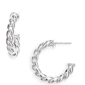 CHILD OF WILD Twisted Hoop Earrings - Silver