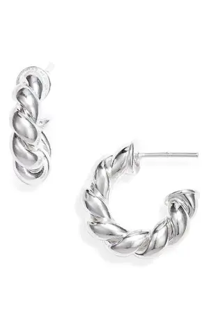 CHILD OF WILD Twisted Sister Small Hoop Earrings - Silver