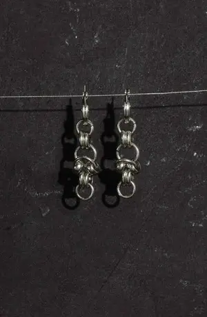 CHILD OF WILD Pinto Chain Drop Huggie Hoop Earrings