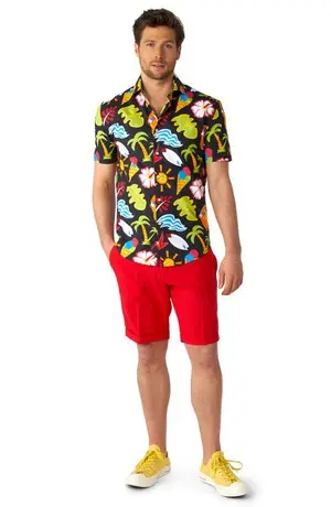 Opposuits Tropical Thunder Stretch Short Sleeve Button-up Shirt