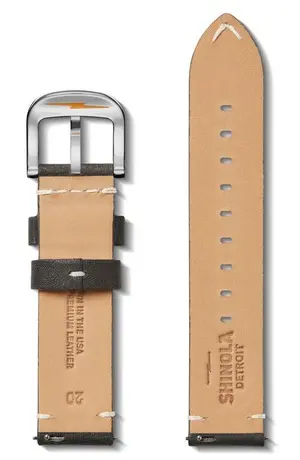 Shinola 20mm Leather Strap - Black
