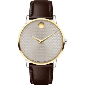 Movado Museum Classic Leather Strap Watch