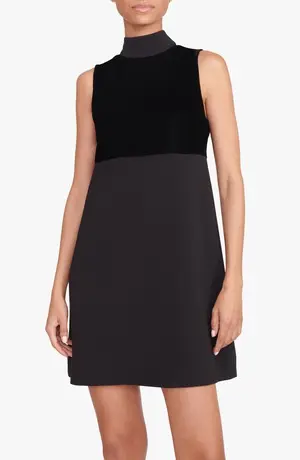 Staud Quant Mock Neck Shift Dress