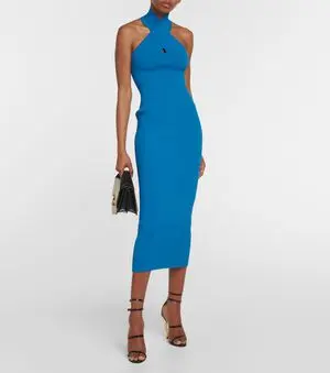 Alaïa Halterneck Bodycon Midi Dress