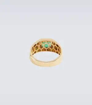 Shay Jewelry 18kt Yellow Champion Ring With Emerald