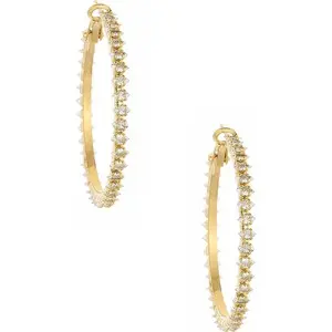Ettika Cubic Zirconia Hoop Earrings - Gold
