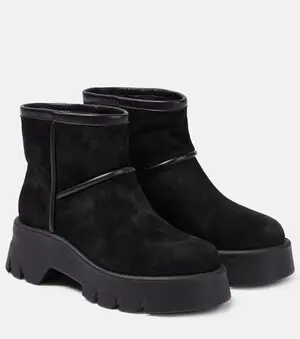 GIANVITO ROSSI Shearling-lined Suede Ankle Boots