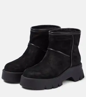 GIANVITO ROSSI Shearling-lined Suede Ankle Boots