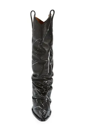 R13 Paint Spatter Sleeve Western Boots