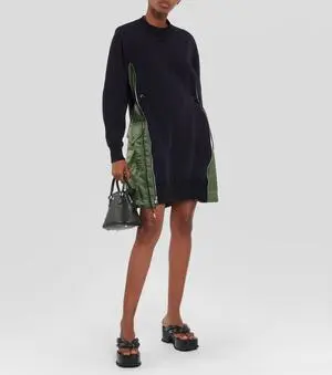 Sacai Cotton Mini Dress - Black