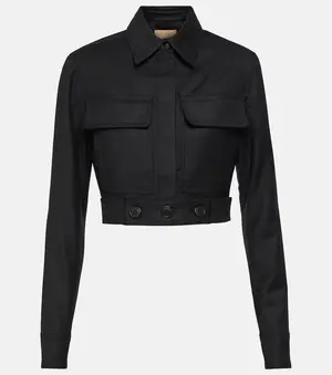 AYA MUSE Myca Cropped Wool Jacket - Black