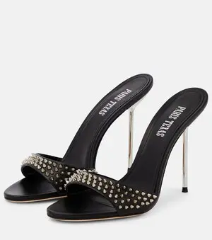 Paris Texas Lidia Embellished Leather Mules