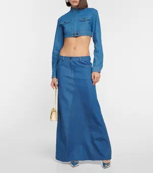 AYA MUSE Pilla Low-rise Denim Maxi Skirt
