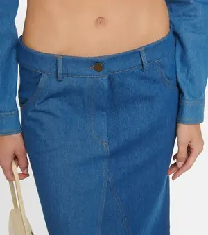 AYA MUSE Pilla Low-rise Denim Maxi Skirt