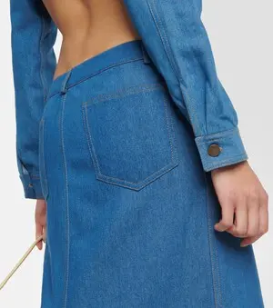 AYA MUSE Pilla Low-rise Denim Maxi Skirt