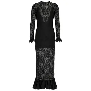 Rabanne Satin And Lace Maxi Dress