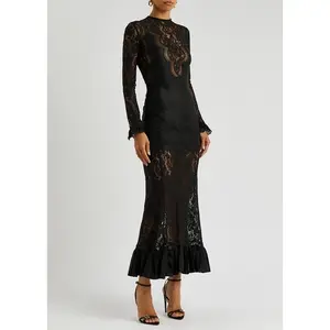 Rabanne Satin And Lace Maxi Dress