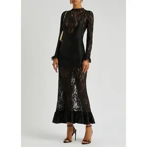 Rabanne Satin And Lace Maxi Dress