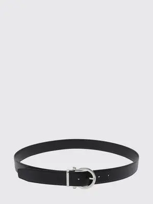FERRAGAMO Classic Belt In Smooth Leather With Metallic Buckle - Black