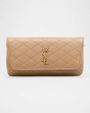 Saint Laurent Gaby Phone Holder Cross Body Bag Dark Toffee