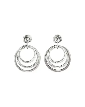 UNODE50 Sterling -plated Irregular Hoop Earrings - Silver