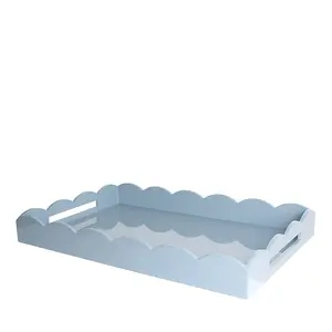ADDISON ROSS LONDON Large Lacquer Scalloped Tray, 26 X 17 - Denim