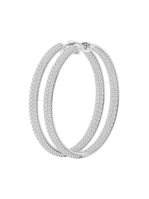 LAB GROWN DIAMONDS 14k & 5 Tcw Lab-grown Diamond Inside-out Hoop Earrings - White Gold