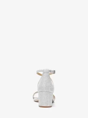 Michael Kors Serena Glitter Chain Mesh Block Heel Sandals