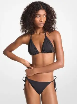 Michael Kors Stretch Nylon Triangle Bikini Top - Black