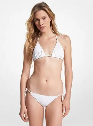 Michael Kors Michael Kors Stretch Nylon Triangle Bikini Top White