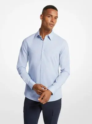 Michael Kors Slim-fit Stretch-cotton Shirt In Size By