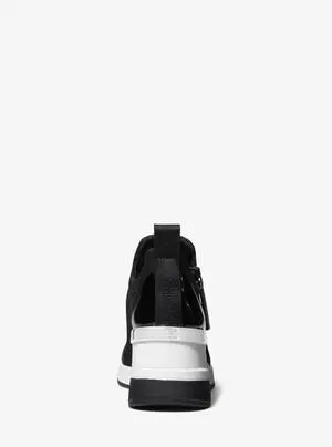 Michael Kors Willis Stretch Knit Wedge Trainers - Black