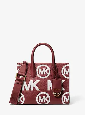 Michael Kors Mirella Small Logo Embossed Pebbled Leather Crossbody Bag
