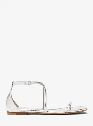 Michael Kors Polly Leather Sandal - Silver