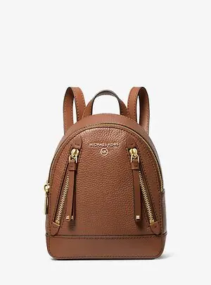 brooklyn extra-small pebbled leather backpack Logo Backpack, Brn/Acorn, Classic Clothing, Shoes & Accessories sized backpack will bring an elevated look to any outfit Brooklyn Mini Leather Convertible Messenger
