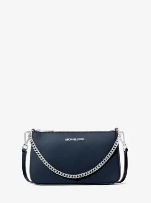Michael Kors Jet Set Medium Saffiano Leather Crossbody Bag In Blue