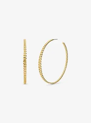 Michael Kors Precious Metal-plated Brass Curb Link Hoop Earrings