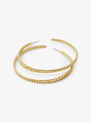 Michael Kors Precious Metal-plated Brass Curb Link Hoop Earrings