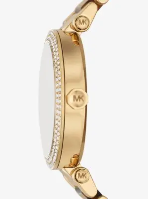Michael Kors Parker Pavé Gold-Tone And Tortoiseshell Acetate  display picture 1