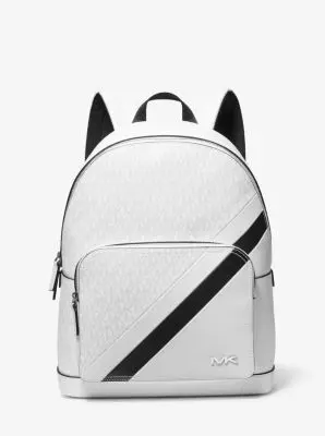 Michael Kors Cooper Logo And Striped Backpack In White - 70  display picture 1