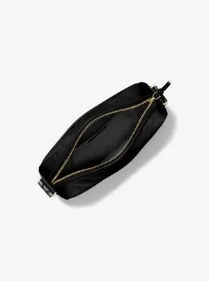 Michael Kors Jet Set Large Nylon Gabardine Crossbody Bag In By - Black