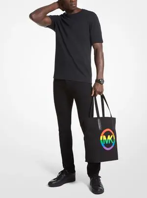 Michael Kors Pride Rainbow Logo Cotton Tote Bag - Black