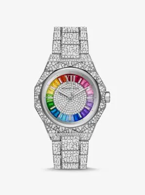 Michael Kors Pride Limited-edition Oversized Raquel Rainbow Pavé -tone Watch