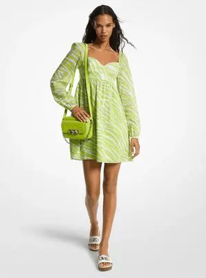 Michael Kors Zebra Print Cotton Lawn Dress In Size By