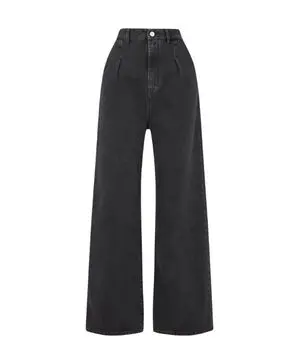 Loulou De Saison Net Sustain Attu Pleated Organic High-rise Wide-leg Jeans