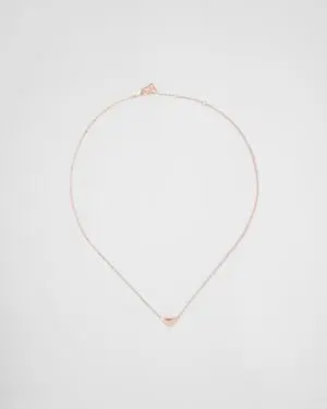 Prada Eternal Gold Necklace With Triangle Pendant - Rose Gold