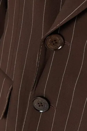 Ralph Lauren Safford Double-breasted Pinstriped Wool-twill Blazer