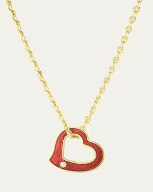 AUDREY C. JEWELS Heart Enamel Pendant Necklace - Gold