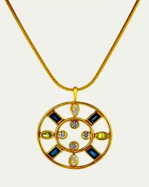 AUDREY C. JEWELS Crown Pendant Necklace - Yellow