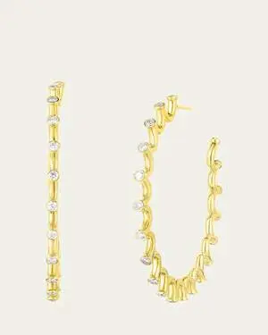 AUDREY C. JEWELS 18k Diamond Spiral Hoop Earrings - Gold